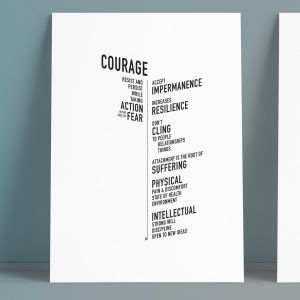 Courage Stoic Virtue Art Print Poster - White - Cult Potato
