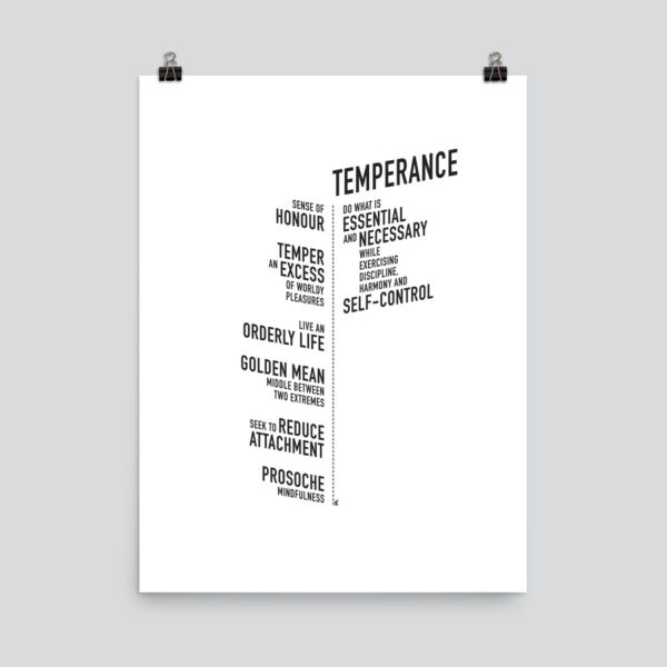 Temperance Stoic Virtue Art Print Poster - White - Cult Potato