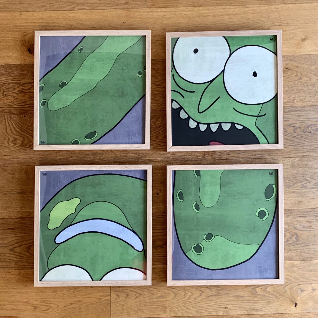 Pickle Rick Cult Icon 4 Poster Art Print Set - Cult Potato